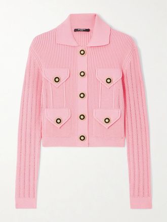 Balmain Cardigan Aus Rippstrick - Pink