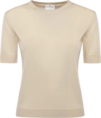 Courr&egrave;ges Femme, Tops, Beige, Taille: 40 FR T-Chemises