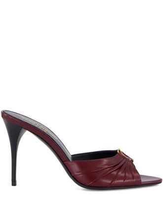 Saint Laurent Babylone logo leather sandals - Rot