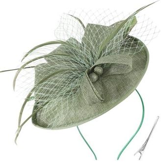 Dreshow Fascinateur en Plumes &agrave; Fl&egrave;che Unique Bandeau et Pince Fourchue Coiffure de Mariage Fascinateur de Derby Coiffure de Pilier pour Filles et Femmes