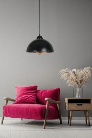 Opviq Elegant Black Chandelier, Metal Body, 25 cm Diameter, Adjustable Height 70 cm, E27 Max 40W, IP20 | Perfect for Modern Living Spaces & Dining Areas