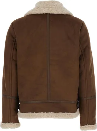 Lauren Ralph Lauren Shearling-Trimmed Suede Jacket - Brown