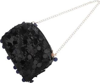 Hemoton Paquet &agrave; Bandouli&egrave;re &agrave; Paillettes Rond avec Cha&icirc;ne M&eacute;tallique Petit Paquet Carr&eacute; 24X17X6 CM Noir Scintillant Femme L&eacute;ger et Compact pour F&ecirc;tes et &Eacute;v&eacute;n