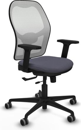 Piqueras y Crespo Schreibtischstuhl, wei&szlig; und grau, mit 2D-Armlehnen, h&ouml;henverstellbare Lendenwirbelst&uuml;tze, ausgestattet mit Syncro/Traslack und injiziertem Schaumstoff