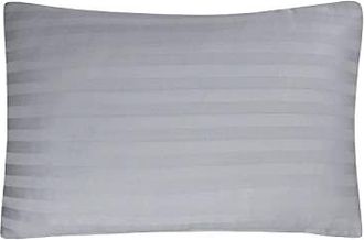 Sleepdown Kissenbezüge in Hotelqualität, 100% Baumwolle, Satin, gestreift, 2 Stück, luxuriös, superweich, grau, 48 cm x 74 cm