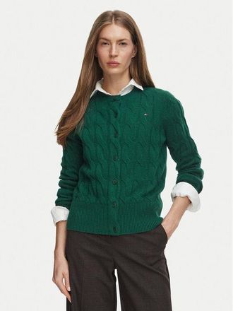 Tommy Hilfiger Strickjacke Soft WW0WW52191 Gr&uuml;n Regular Fit