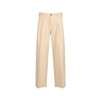 Nn.07 Pantalon ample &agrave; plis et taille ajustable en lin