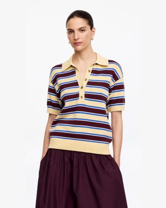 Arket Kurz&auml;rmliges Baumwoll-Poloshirt -Blau