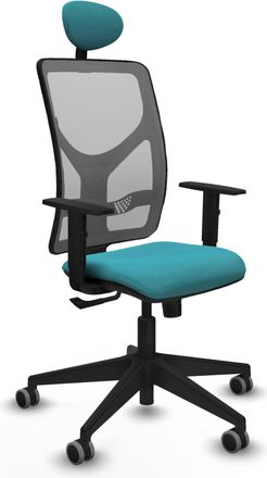 Piqueras y Crespo Stuhl mit R&uuml;ckenlehne und Armlehnen, h&ouml;henverstellbare Lendenwirbelst&uuml;tze und festes Kopfteil, ausgestattet mit 3 Positionen und Schneideschaum, Grau/