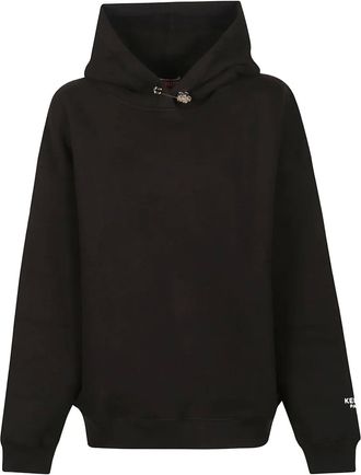 Kenzo hoodie à détail dépingle - Noir