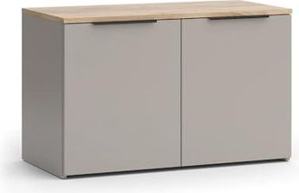 Vicco Commode Wido, Gr&egrave;ge, 80x50cm avec 2 Portes