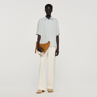 Sandro Petit hobo en cro&ucirc;te de cuir zipp&eacute;