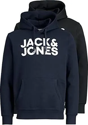 Jack & Jones Lot de 2 sweats à capuche avec logo pour homme, noir/bleu, L