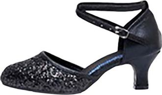 Generic Chaussures Danse Femme Bout Ouvert Latine Tango Valse Fête Sociale Salsa Dentraînement Sandales De Danse Pour Femmes Talon Haut Paillettes Moderne Pou