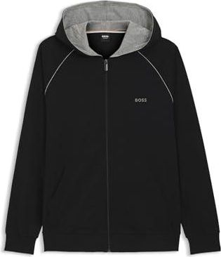 BOSS Hommes Mix&Match Jacket H Sweat &agrave; capuche zipp&eacute; en coton stretch avec passepoils contrastants