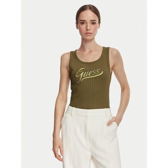 Guess Top W6YP30 K4380 Khakifarben Slim Fit