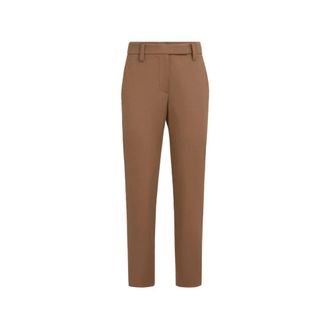 Brunello Cucinelli Stretch-Baumwollhose im Slim-Fit - - Trousers - Damen - Braun - L