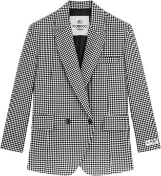 Fiorucci Femme, Vestes, Noir, Taille: 36 FR Gingham Blazer