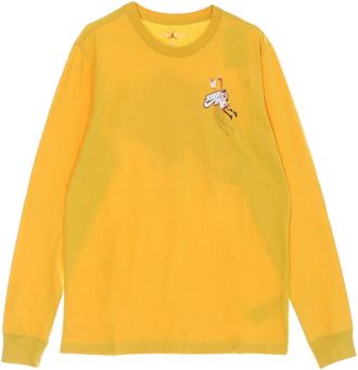 Nike Jordan Lang&auml;rmeliges T-Shirt mit Rundhalsausschnitt - - Sport - Herren - Gelb - XL