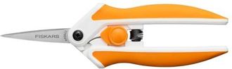 Fiskars Softgrip Ciseaux à Tissu, Avec Micro-Tip, Longueur : 15 cm, Pour Droitiers et Gauchers, Lame en Acier Inoxydable/Manche en Plastique, Blanc/Gris, Easy
