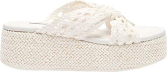 Casadei Femme, Chaussures, Blanc, Taille: 38 1/2 EU New Zeppa Damier