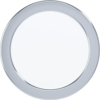 Eglo LED Bad-Einbaustrahler Fueva 5, Ø 16,6 cm, Spot aus Stahl und einer Kunststoff Leuchtfläche, Einbauspot in Chrom, Weiß, Einbauleuchte flach, geringe E