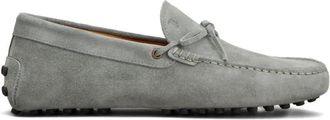 Tod's Tods Loafer - Grey Suede Slip-On Loafers With Bow Detail - Gr. 10 - in Grau - f&uuml;r Damen