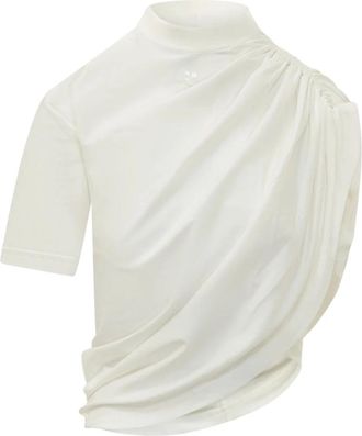 Courr&egrave;ges Femme, Tops, Blanc, Taille: 38 FR Asymmetrical Twist Tee
