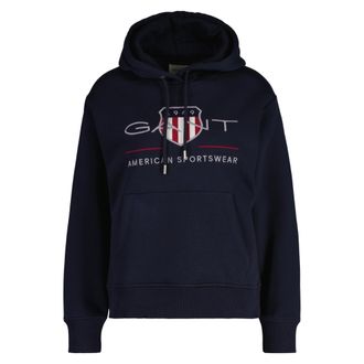 GANT Gant Damen Archive Shield Hoodie Kapuzenpullover, Evening Blue, 42