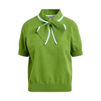 Essentiel Femme, Pulls, Vert, Taille: 38 FR Jonda Contrast Collar Polo