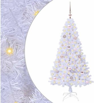 vidaXL K&uuml;nstlicher Weihnachtsbaum Wei&szlig; 150 cm PVC und Stahl vidaXL