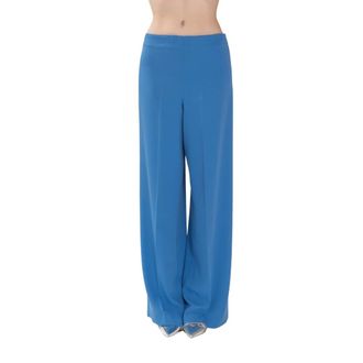 P.A.R.O.S.H. P.a.r.o.s.h. - Pantalone palazzo in cady zip laterale - Femme - Pantalons - Bleu - Taille: 42 FR