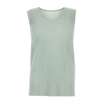 Issey Miyake Pliss&eacute; Tank Top - - Tops - Damen - Gr&uuml;n - XL