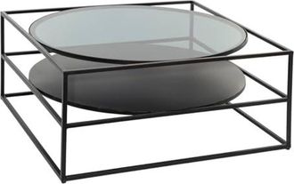 Atmosphera Atmosphera - Table Basse Yoho - Plateau Verre tremp&eacute; 90x90 cm