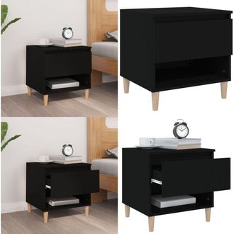 vidaXL Nachttisch Schwarz 50x46x50 cm Holzwerkstoff - Nachttisch - Wohnzimmer Dekoration - Holz Tisch - Schwarz - Sideboard - Home & Living