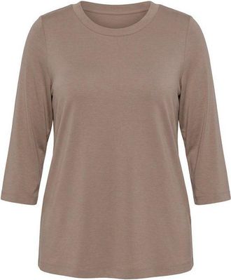 Ulla Popken T-Shirt Shirt Rippb&uuml;ndchen Rundhals 3/4-Arm