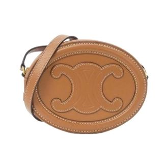 Celine Sac bandouli&egrave;re ovale en cuir de veau Pre-owned - Femme - Pre-owned - Brun - Taille: ONE Size