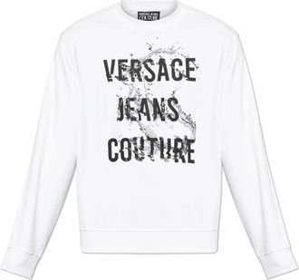 Versace Jeans Couture Homme, Sweatshirts et sweats &agrave; capuche, Blanc, Taille: XL SweaT-shirt ras du cou imprim&eacute;