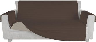 Italian Bed Linen TRENDY Sofabezug zweifarbig aus Mikrofaser, Braun/Creme, 3 Pl&auml;tze