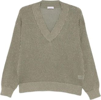 Brunello Cucinelli Femme, Pulls, Beige, Taille: 40 FR Pull c&ocirc;tel&eacute;