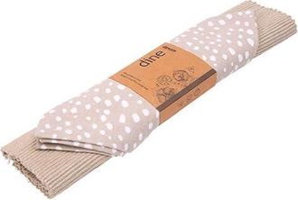 Dexam Sintra Servietten- und Platzset aus recycelter Baumwolle, gepunktet, Steingrau