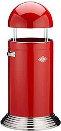 WESCO Wesco 120 L Abfallsammler Big Cap mit Sockel neusilber, Stahlblech, Edelstahl, Rot, Inhalt