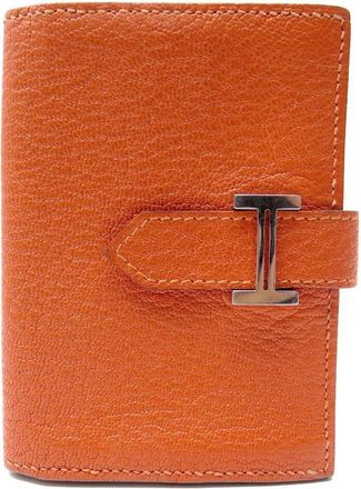 Herm&egrave;s Portemonnaie - HERMES BEARN KARTENHALTER AUS MYSORE-LEDER IN ORAN - Gr. unisize - in Orange - f&uuml;r Damen
