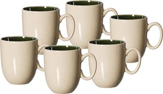 Ritzenhoff & Breker Skog Kaffeebecher-Set 6-teilig - Becher mit Henkel aus Steingut, je 400 ml - skandinavisches Design mit Reaktivglasur - sp&uuml;lmaschinenfest & mikrowelle