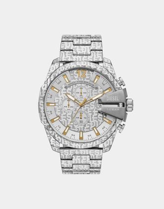 Diesel Mega Chief - Montre pour homme en acier inoxydable &agrave; mouvement chronographe - Argent&eacute;