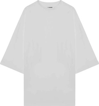 Jil Sander Homme, Tops, Blanc, Taille: L White Logo T-Shirt