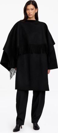 Arket Doubleface-Mantel Aus Wollmischung -Schwarz