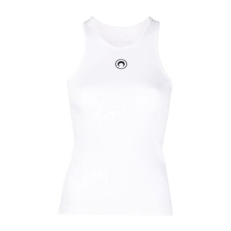Marine Serre Femme, Tops, Blanc, Taille: 42 FR Top sans manches