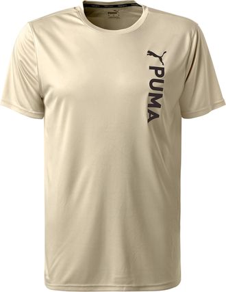 Puma Herren T-Shirt beige Mikrofaser/Funktion uni mit Motiv