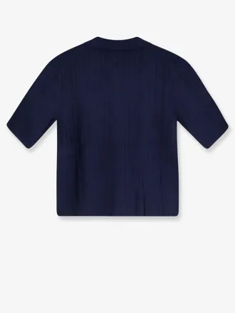 Closed Womens Polo Shirt Blue Cotton-Cashmere-Wool Knitwear Sweater